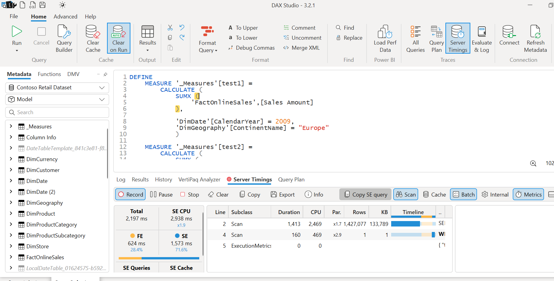 Testing Power BI DAX Measures Speed with DAX Studio - Chance Insight ...