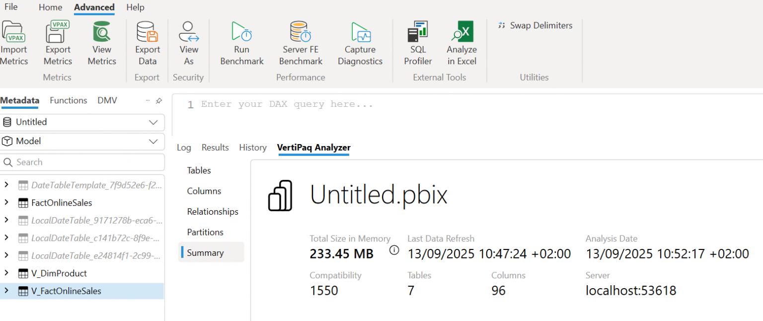 Testing Dual Mode Impact using the performance analyzer - Chance ...