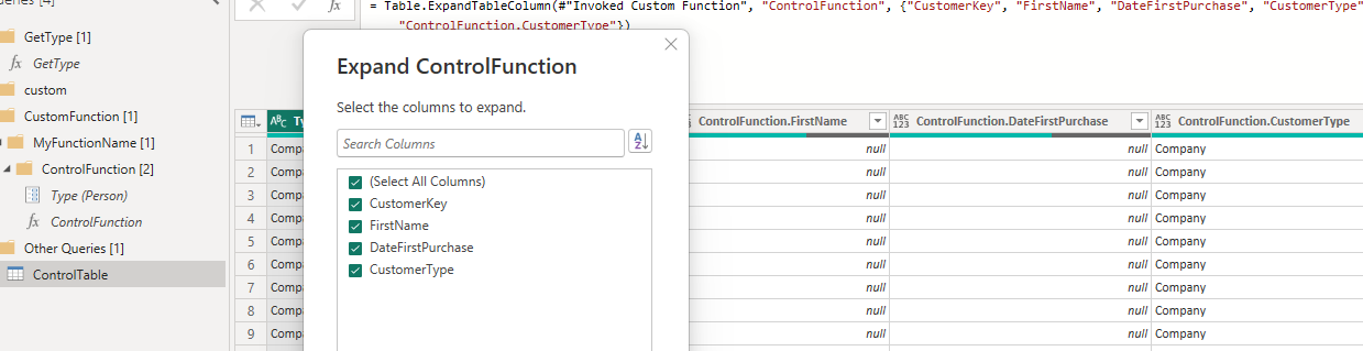 How to use Invoke Custom Function In Power BI